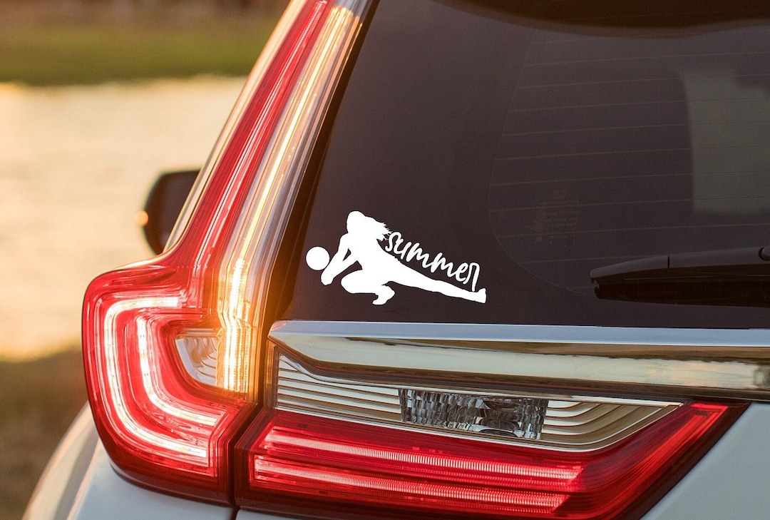 Volleyball Personalized Name Car Decal | Volleyball | Personalized ...