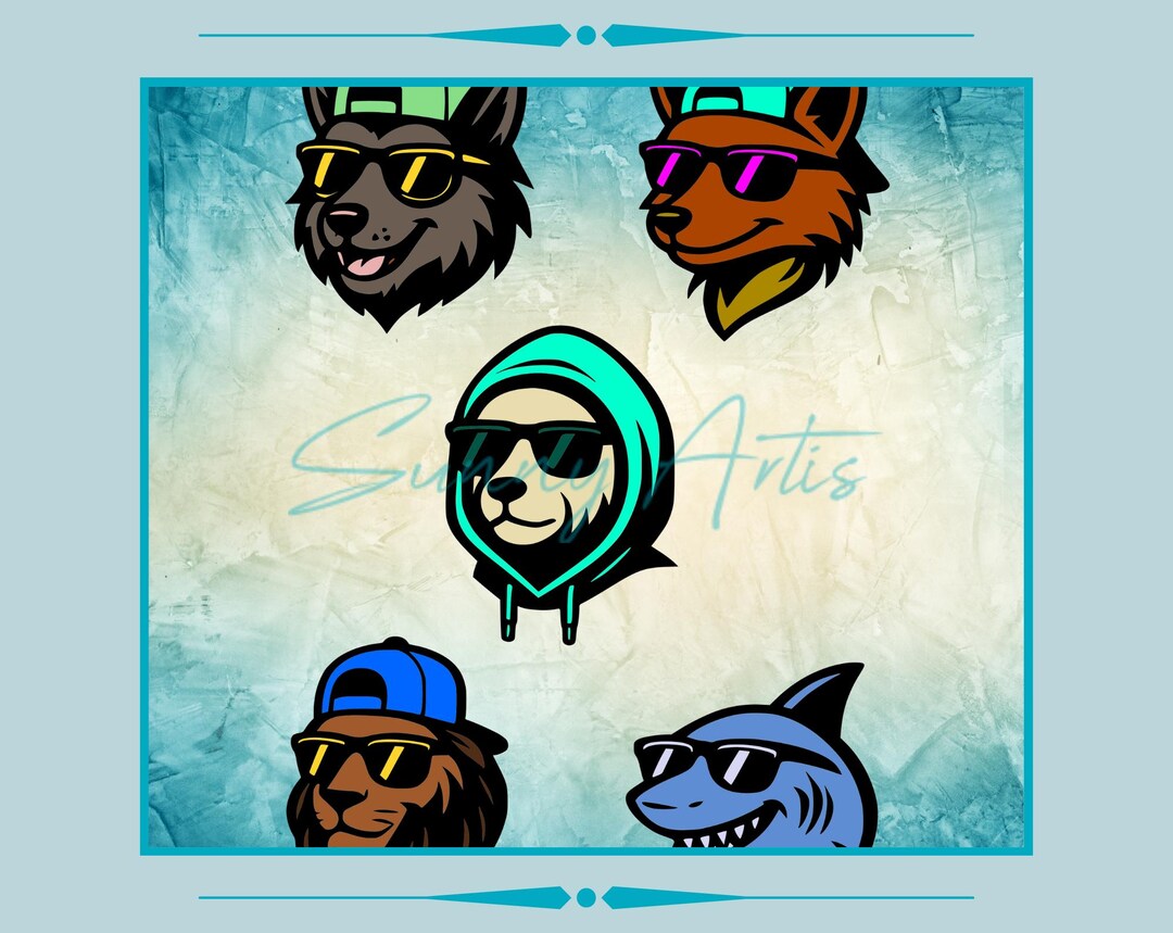Cool Animals Plotter File Set – Wolf, Fox, Bear, Lion & Shark - Etsy