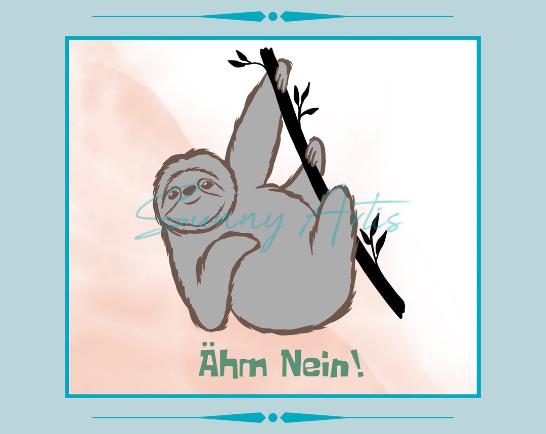 Plotter File SVG DXF Um No Sloth - Etsy