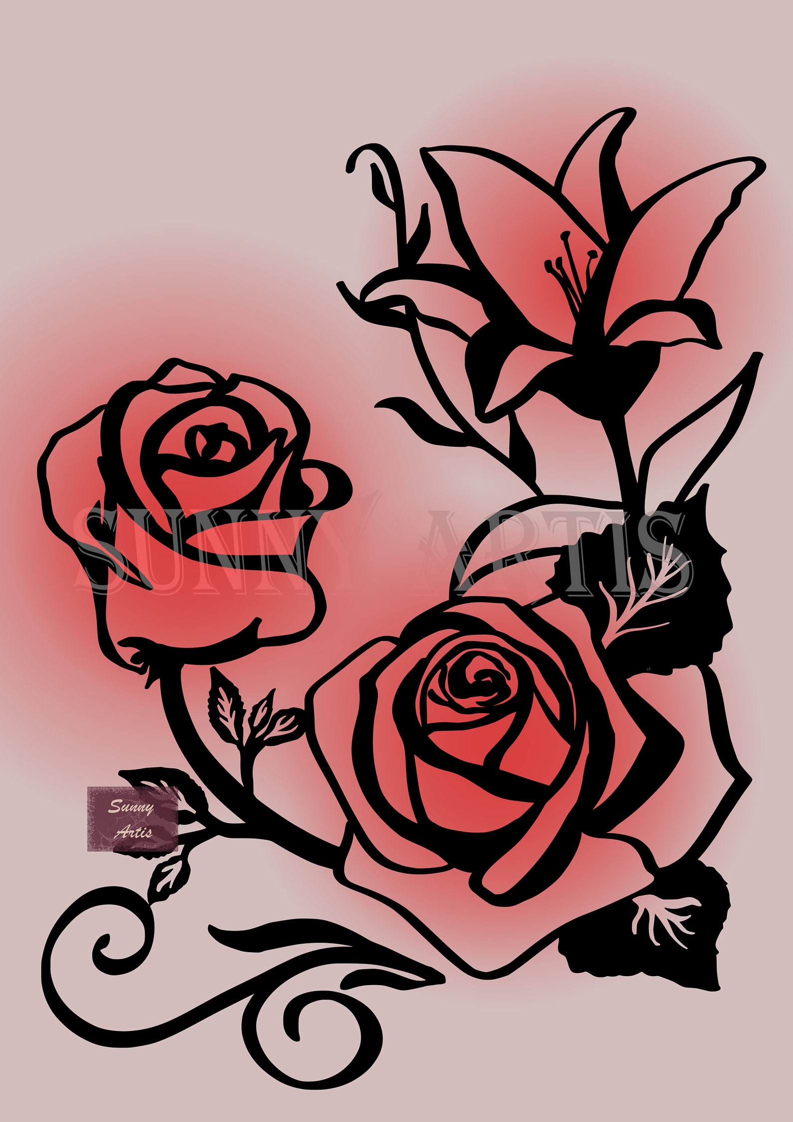 Plotter File SVG DXF Flowers - Etsy