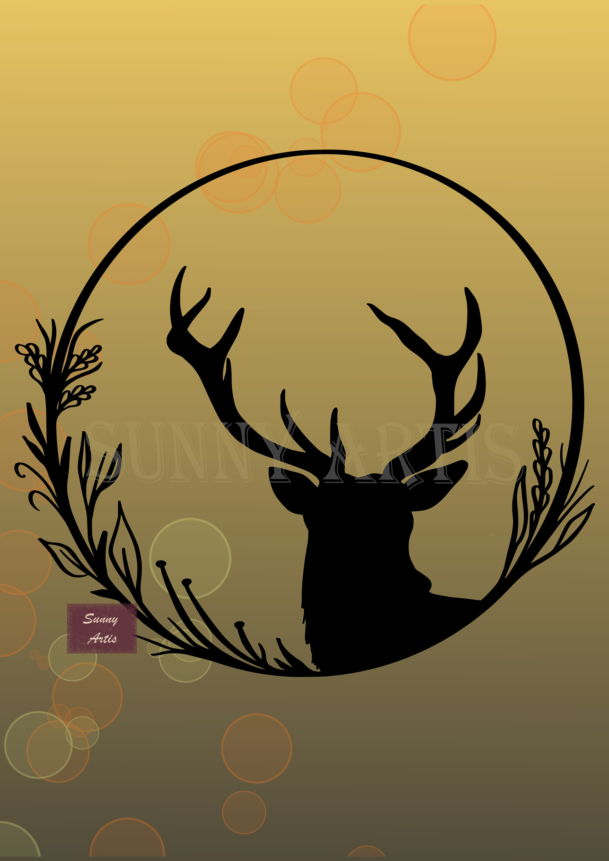 Plotterdatei SVG DXF Herbst Hirsch - Etsy.de