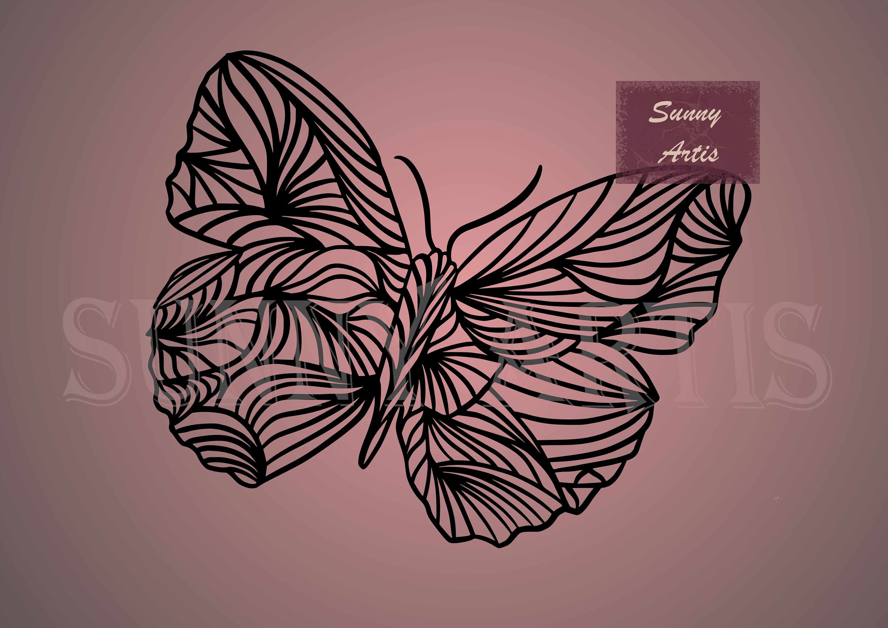 Plotter File SVG DXF Butterfly - Etsy
