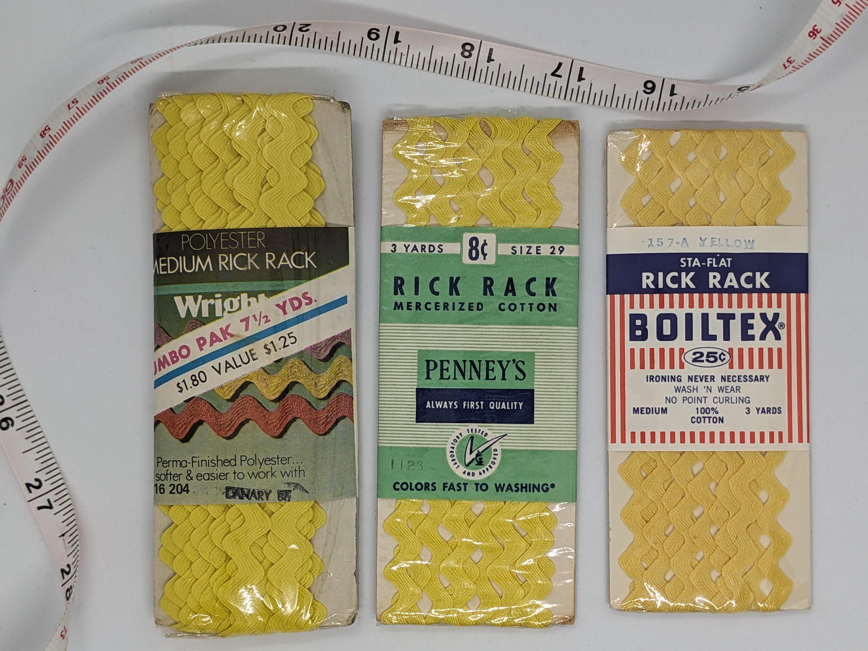 Yellow Vintage Medium Rick Rack - Original Packaging - Various Yellow ...