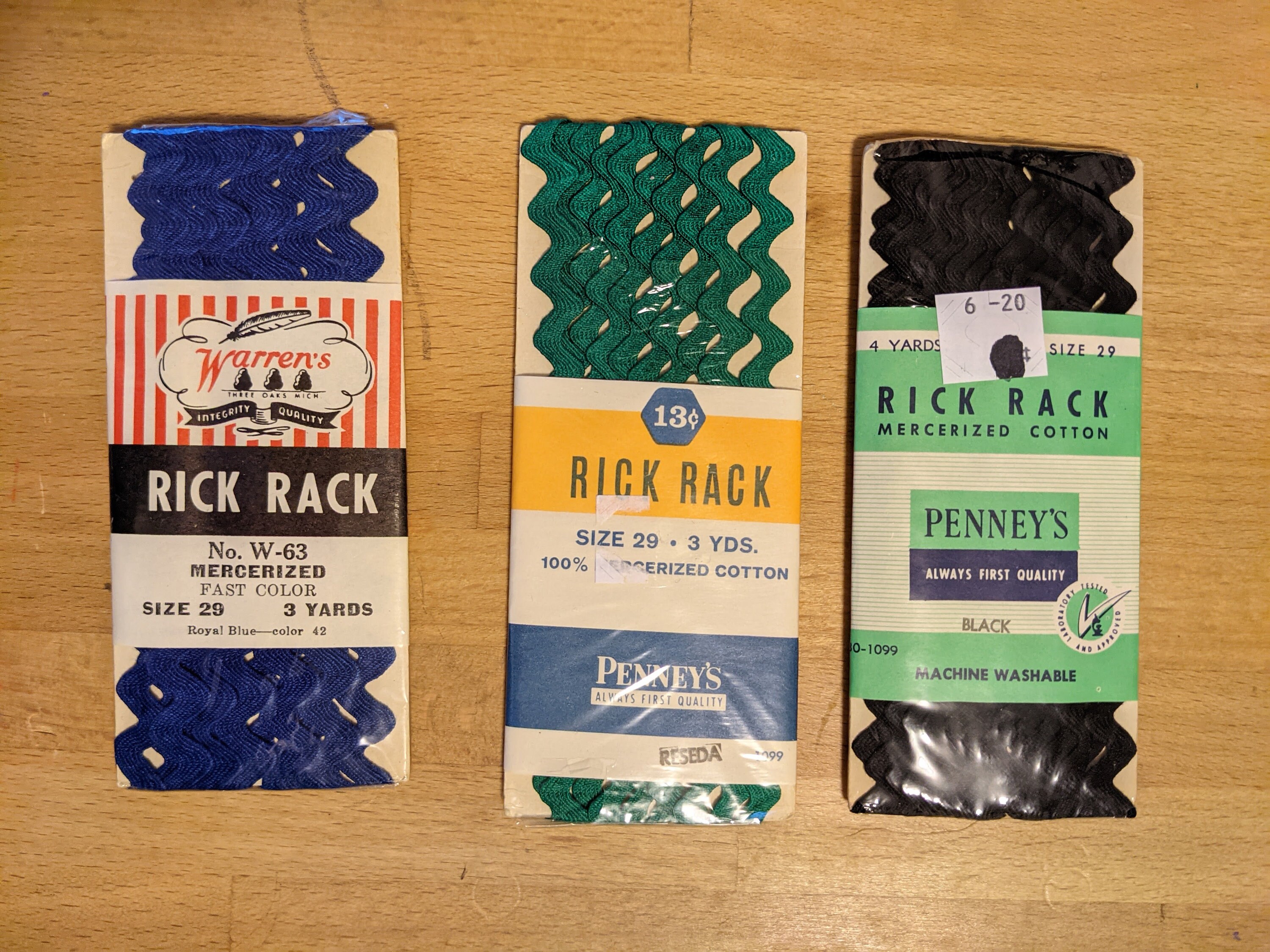 Vintage Medium Rick Rack Original Packaging Various Colors/brands to ...