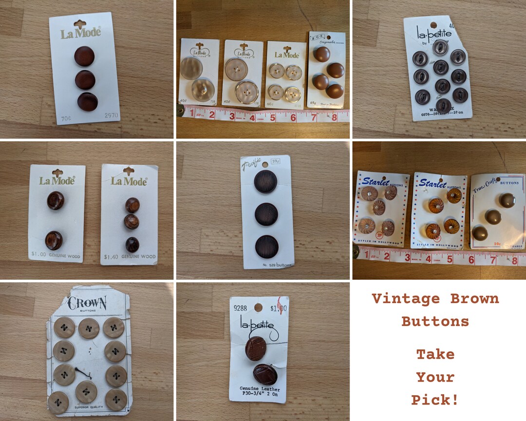 Vintage BROWN/NEUTRAL Buttons! Matched Sets, Various Color Shades, and ...