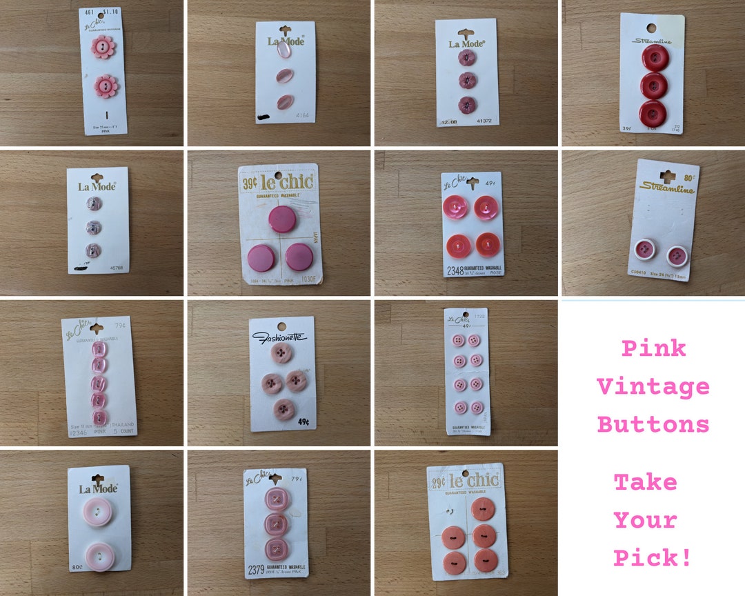 Vintage PINK Buttons - Take Your Pick for Your Next Vintage Project! - Etsy