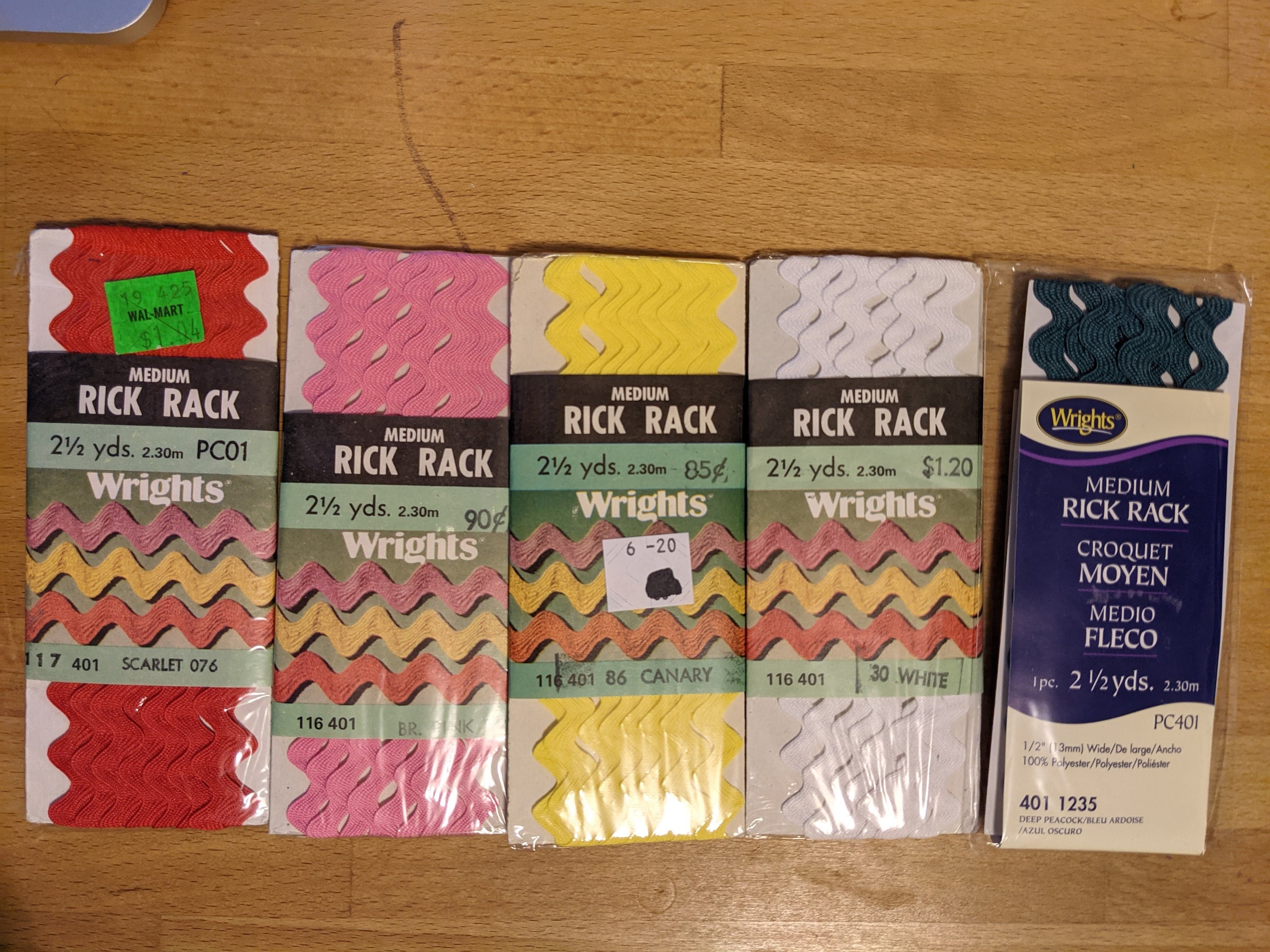 Vintage Medium Rick Rack Original Packaging Various Colors/brands to ...