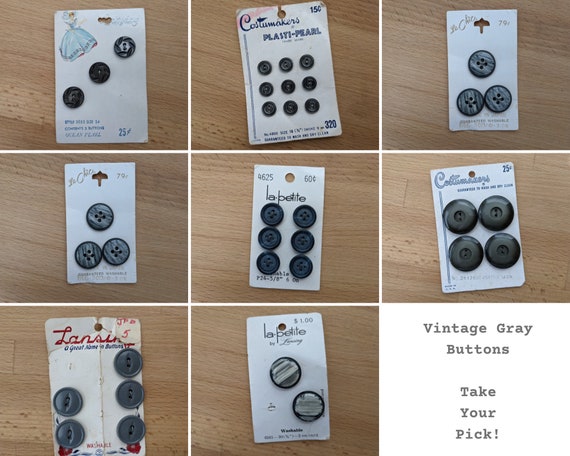 Vintage GRAY Buttons Various Sizes Styles. Take Your Pick - Etsy