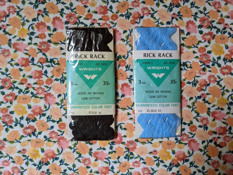Vintage Jumbo Rick Rack Original Packaging Various Colors to Choose ...