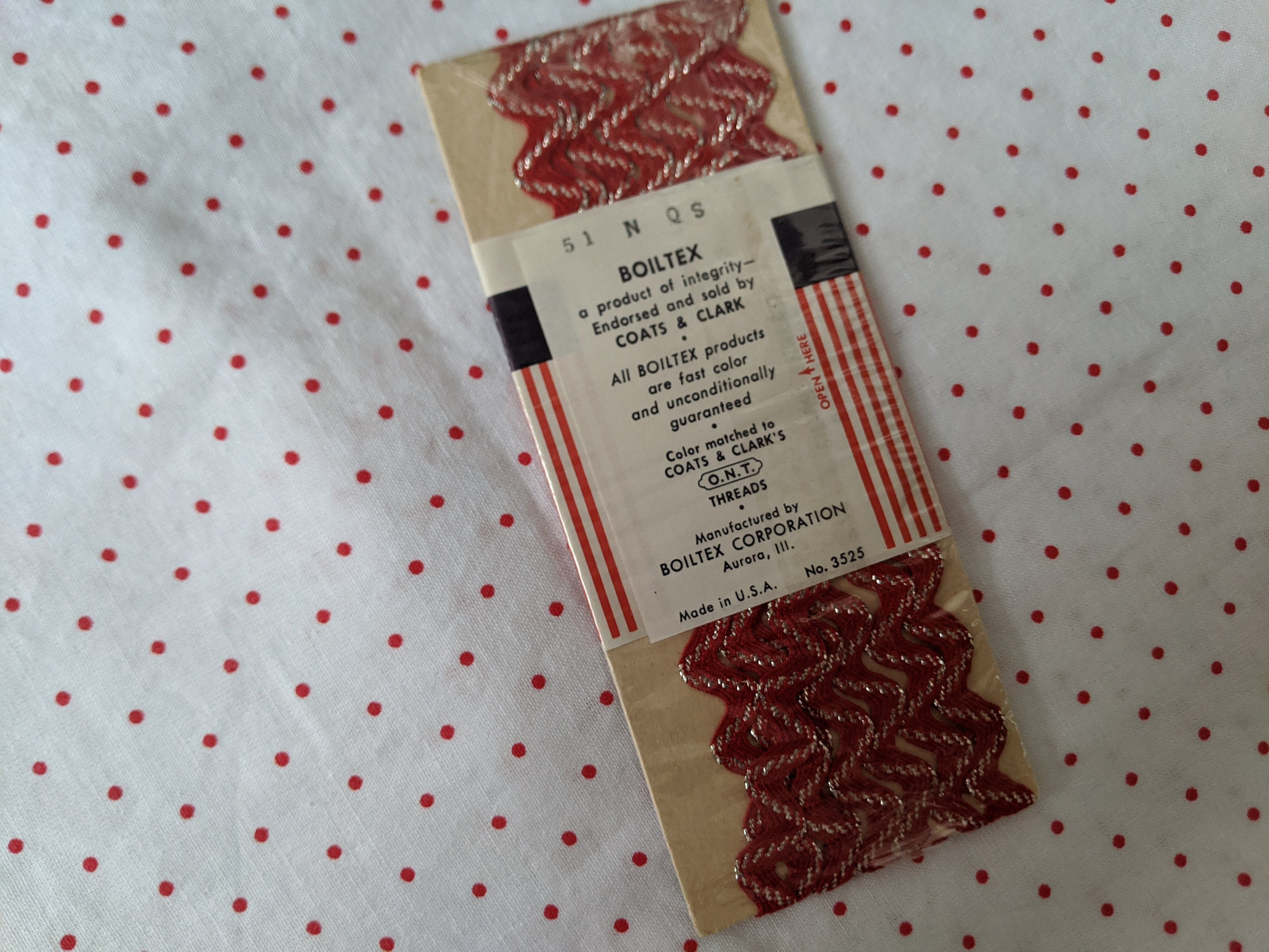 Vintage Metallic Rick Rack Original Packaging Various Colors to Choose ...