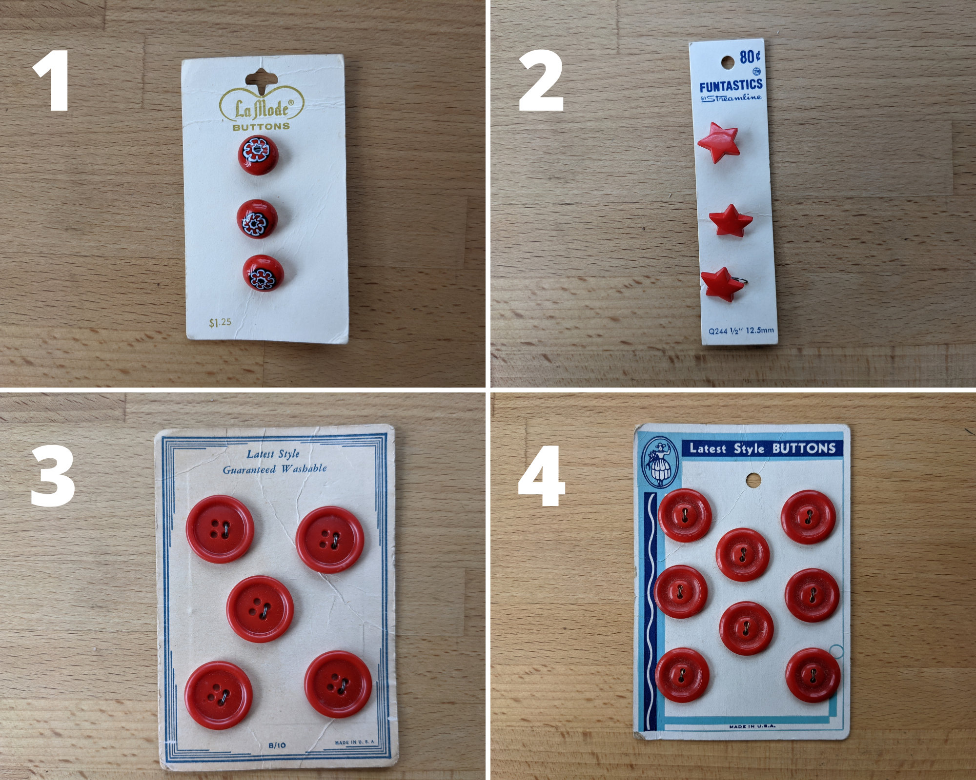 Vintage RED Buttons - Take Your Pick for Your Next Vintage Project ...