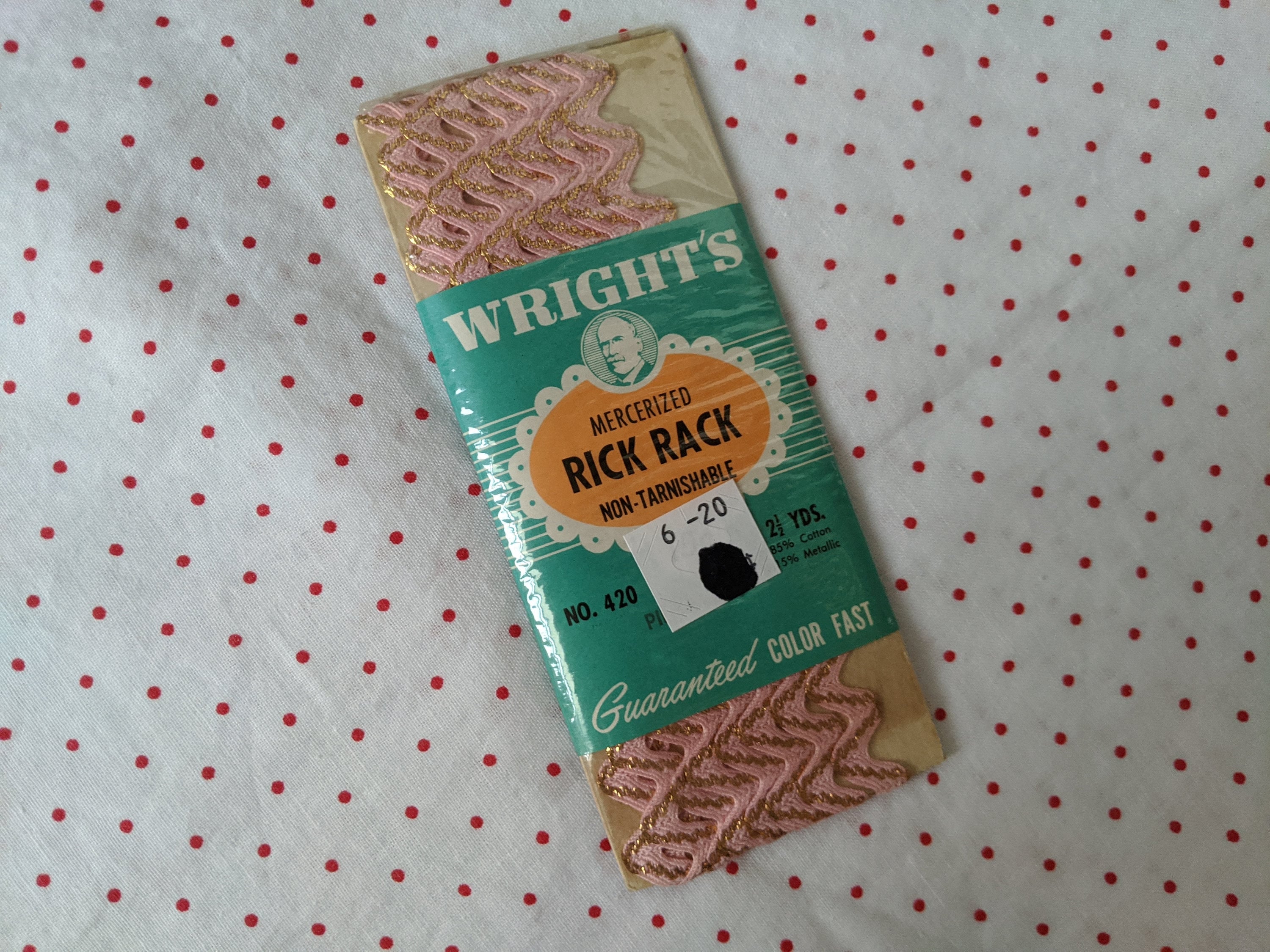 Vintage Metallic Rick Rack Original Packaging Various Colors to Choose ...