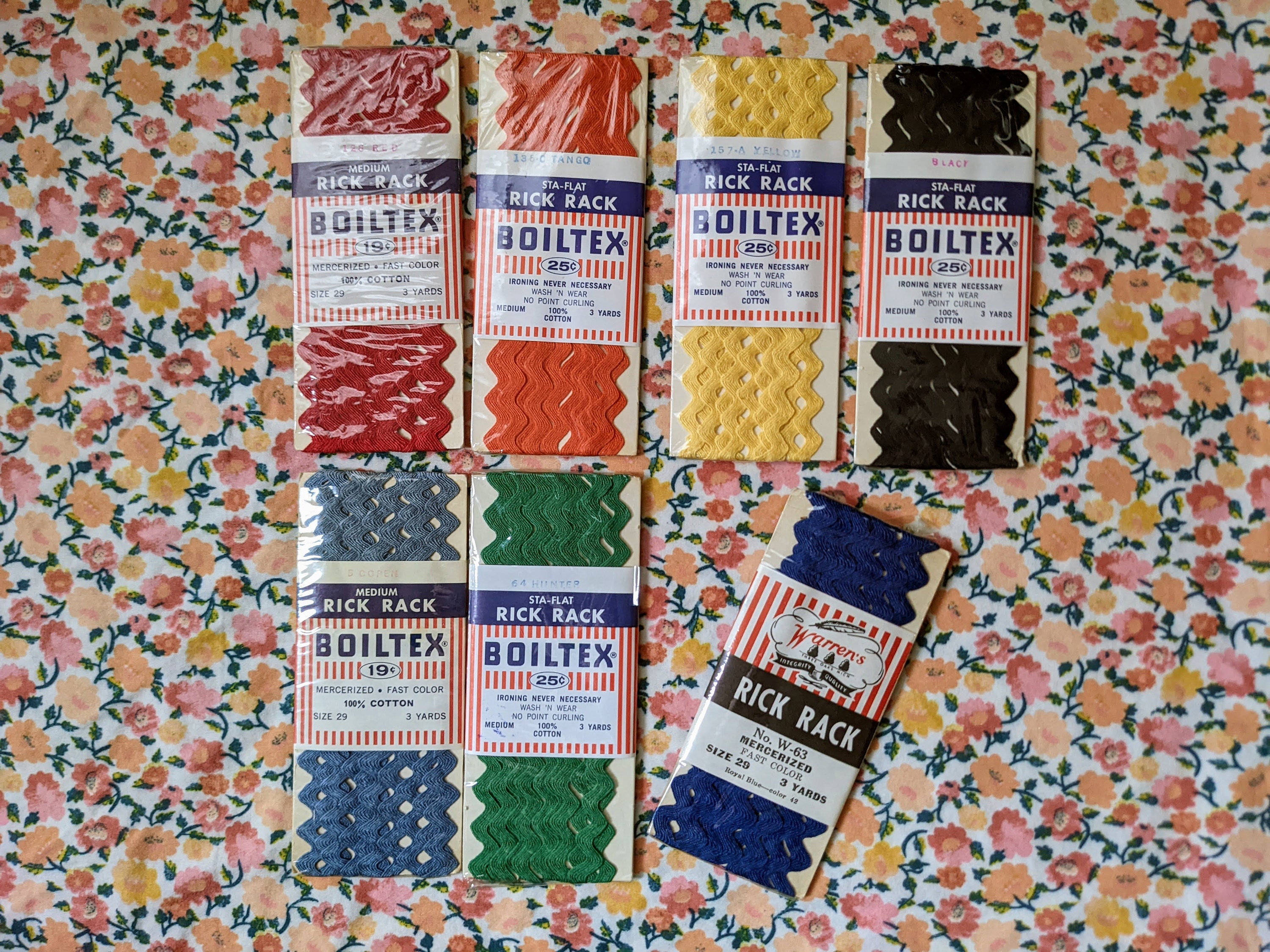 Vintage Medium Rick Rack Original Packaging Various Colors/brands to ...