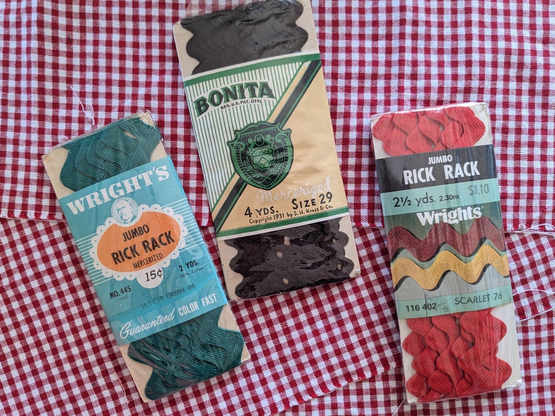 Vintage Jumbo Rick Rack Original Packaging Various Colors to Choose ...