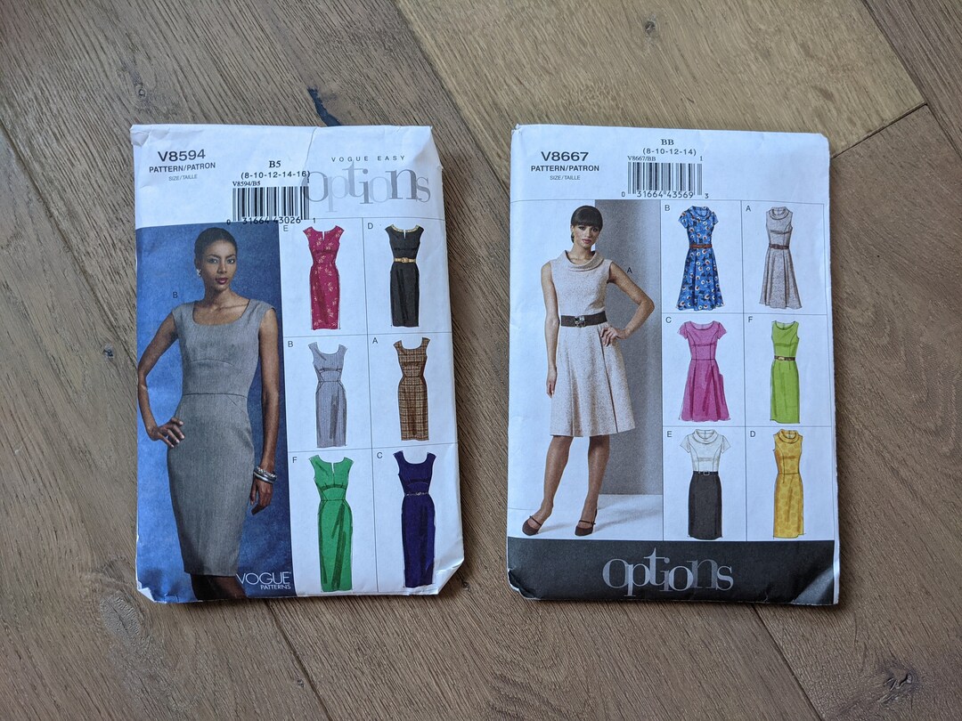 Vogue Dress Patterns - Your Pick: V8594 (cut) or V8667 (uncut) - Etsy