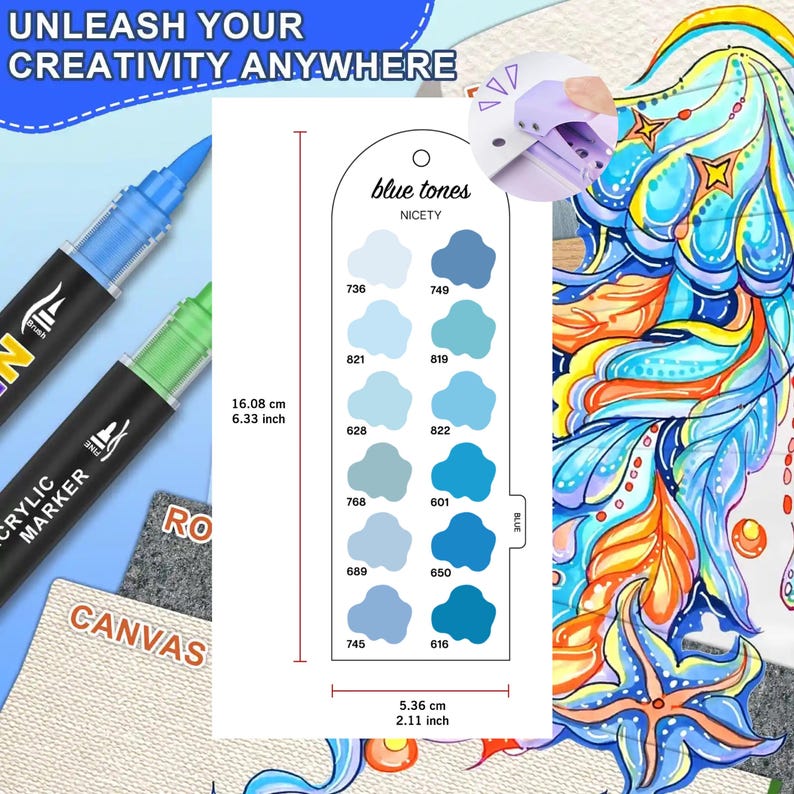 Modèle de marqueurs de peinture acrylique double pointe Nicety 108 ...