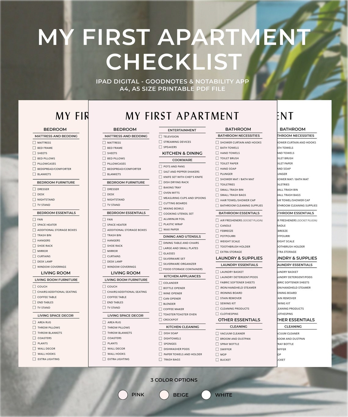 New Home Essentials Checklist, New Home Checklist Printable,first Home ...