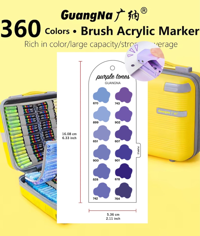 Guangna 360-piece Acrylic Brush Markers Swatch - Digital PDF Brush ...