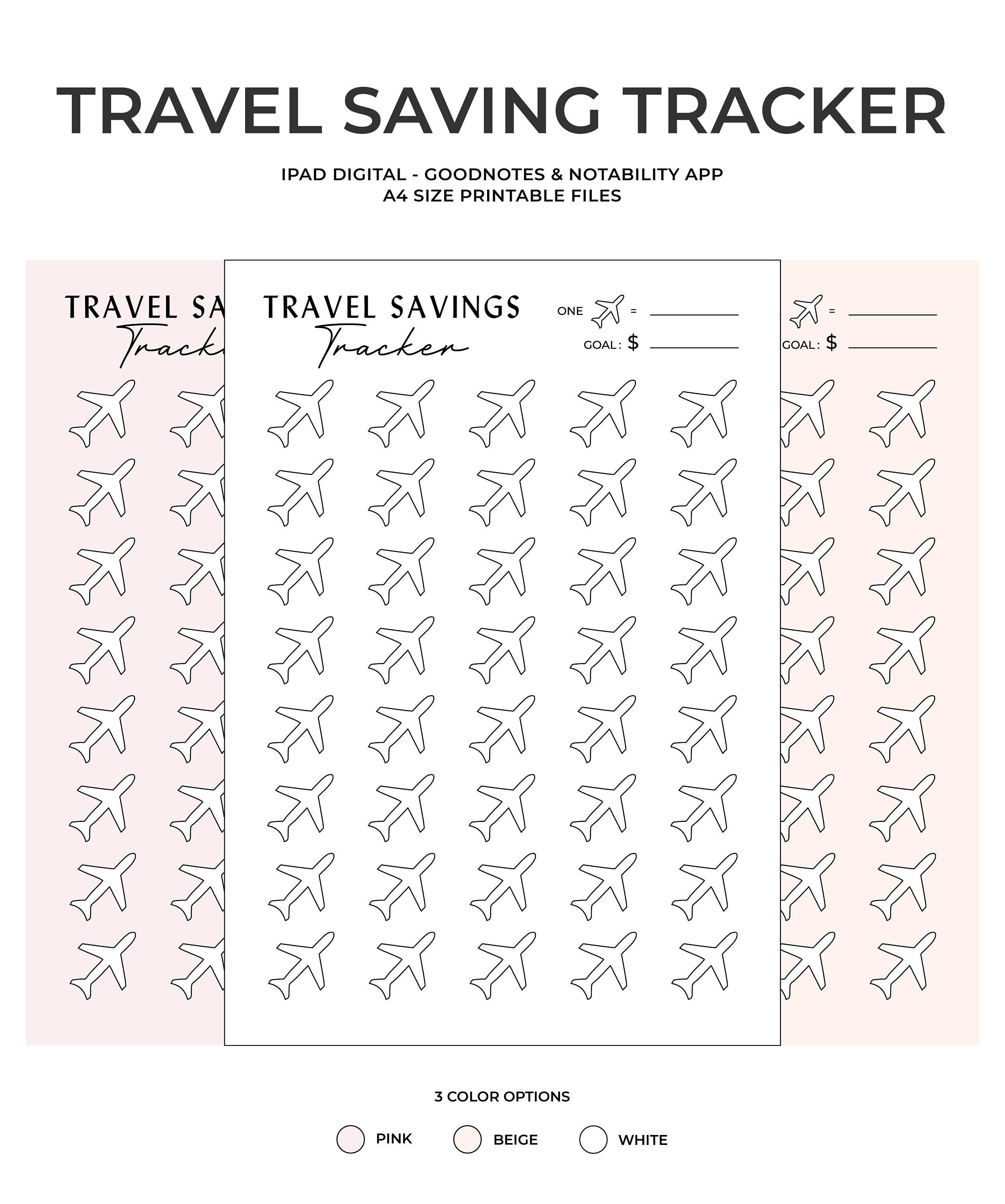 Printable Travel Savings Tracker, Vacation Finance Planner, Instant ...