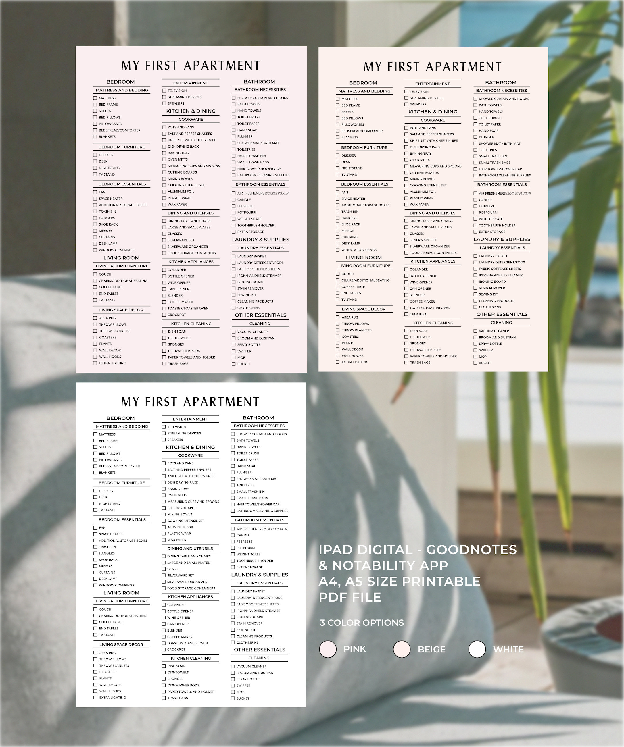 New Home Essentials Checklist, New Home Checklist Printable,first Home ...
