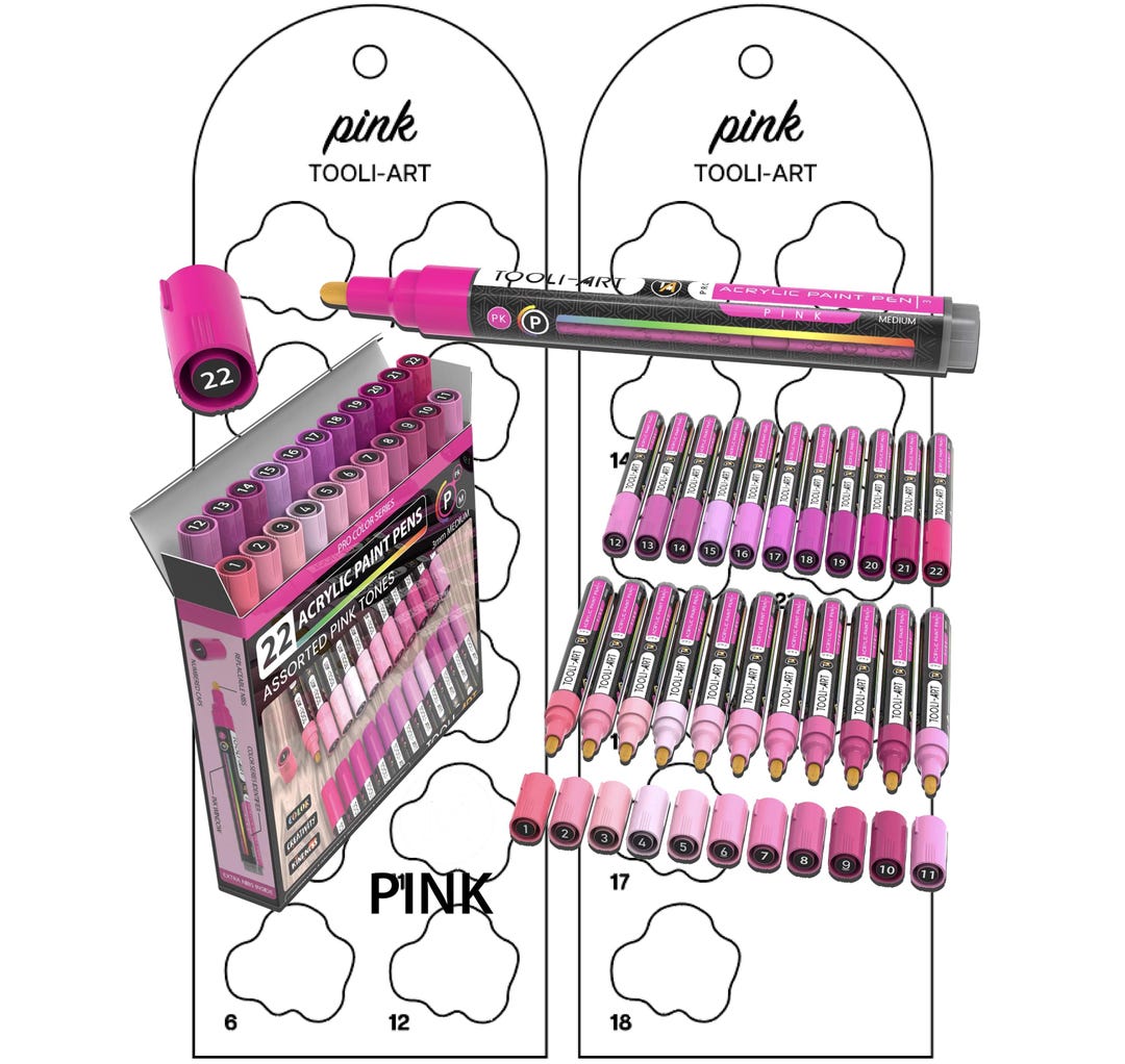 Tooli-art Pink Markers Swatch Digital PDF Markers Swatch Template DIY ...