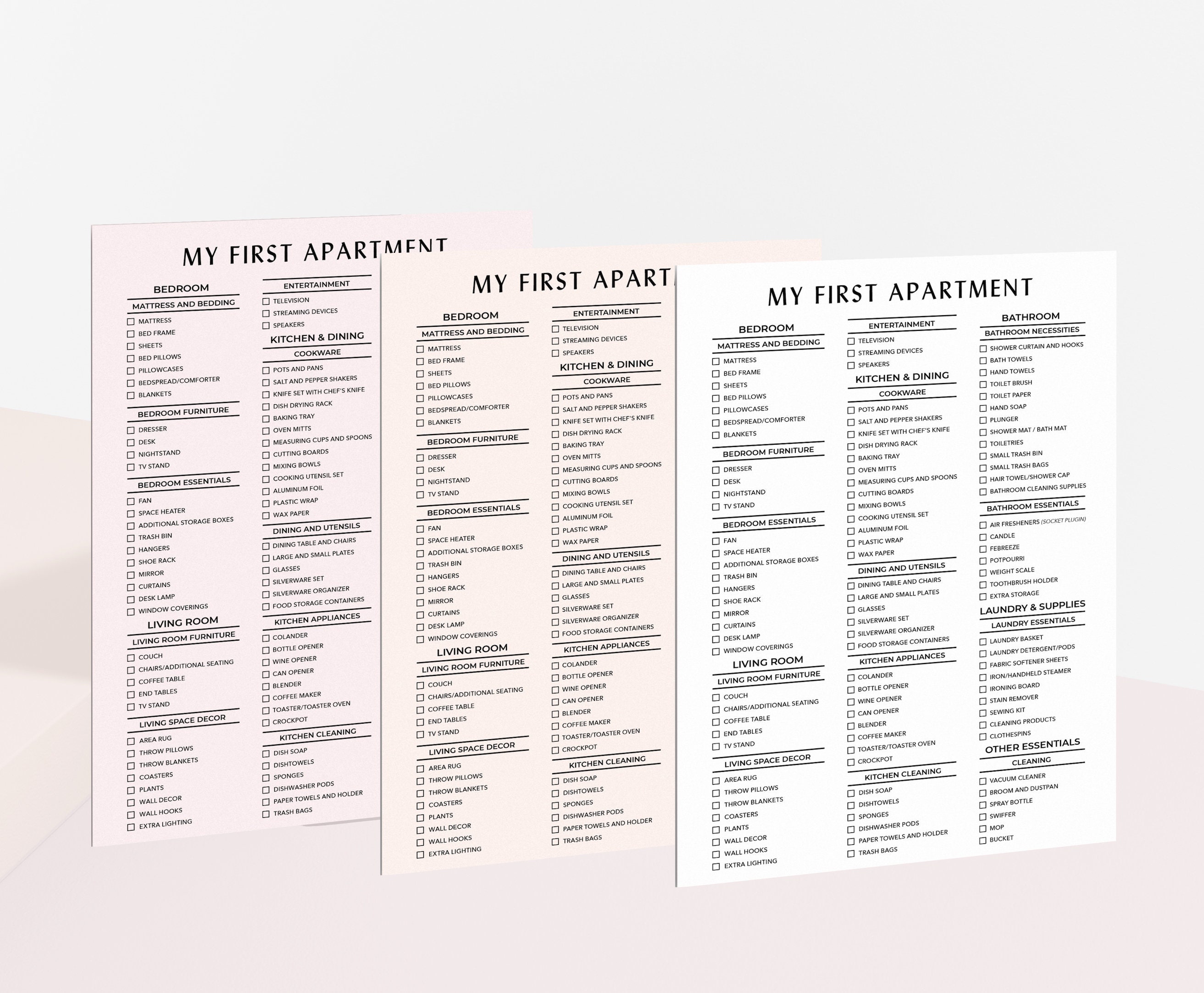 New Home Essentials Checklist, New Home Checklist Printable,first Home ...