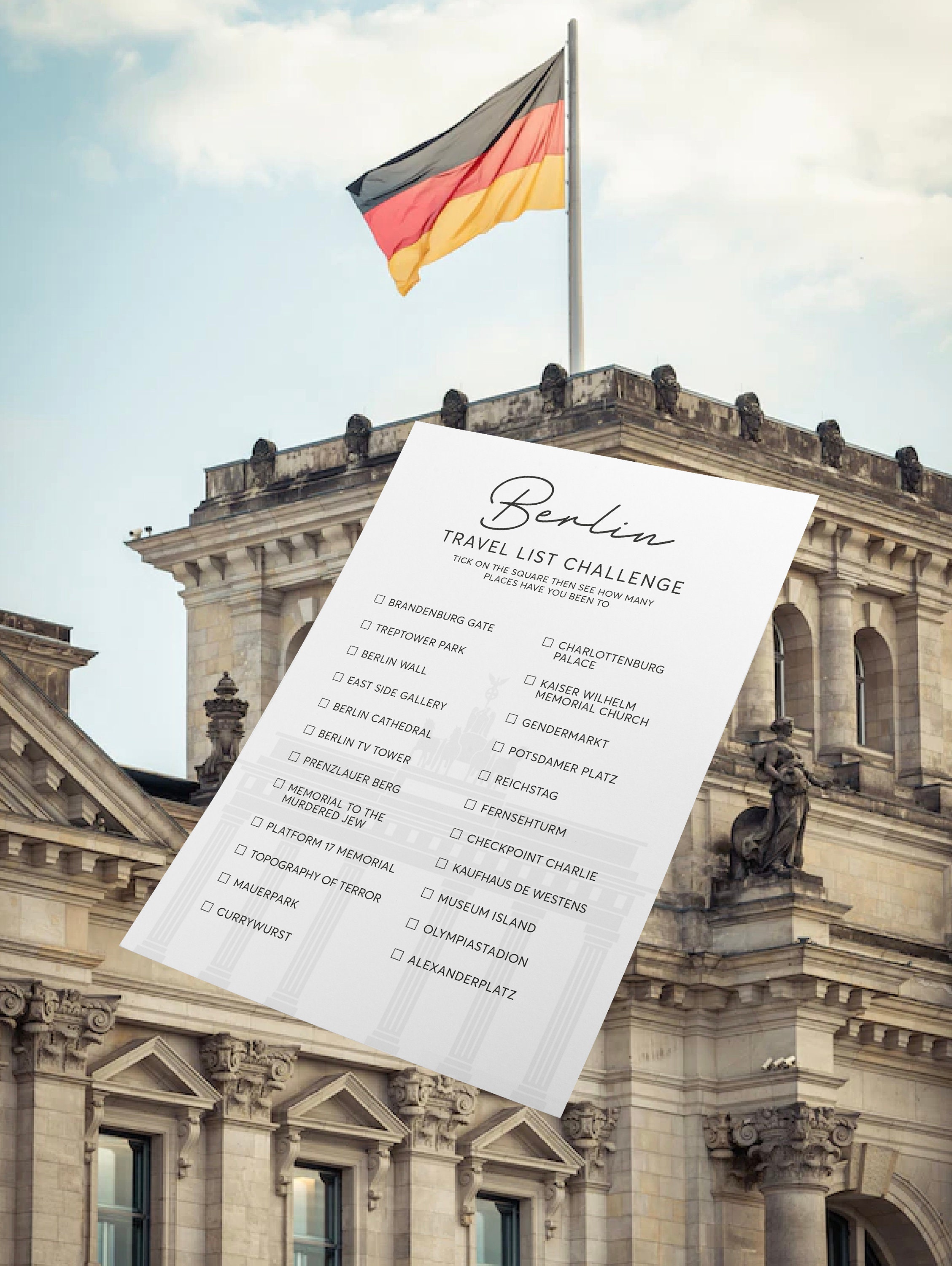 Berlin Travel Checklist & Travel List, Printable, Berlin Vacation Ideas ...