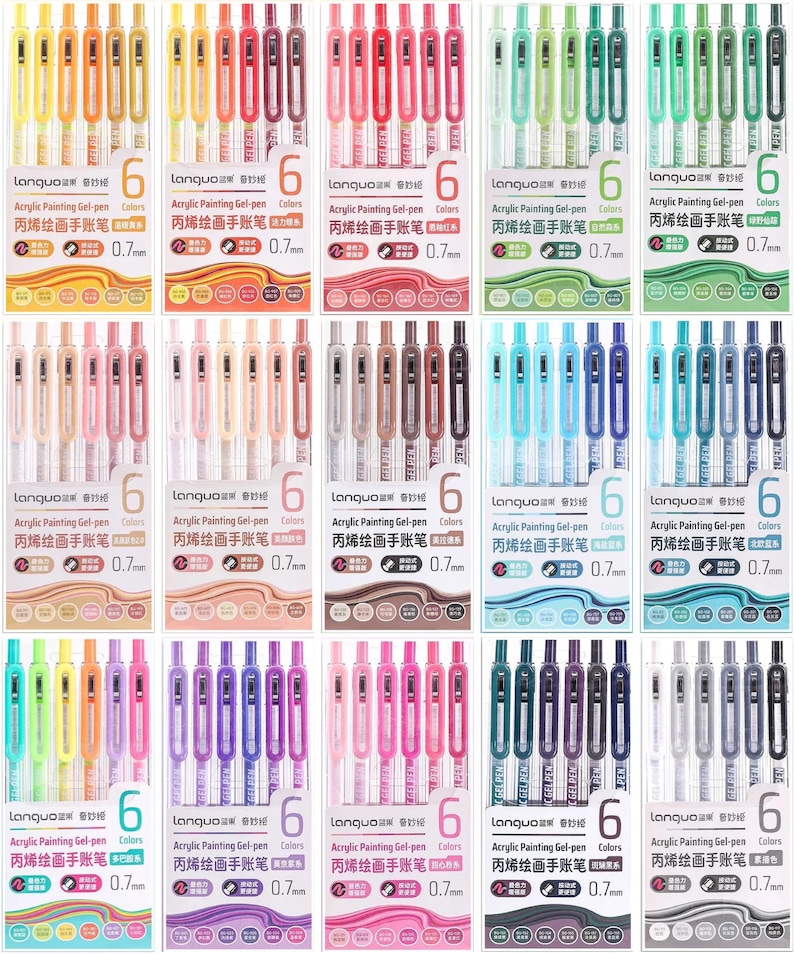 Languo Gel Pens 90-tones Template Swatch Page Swatch Printable Template ...