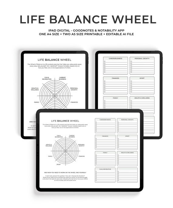 Printable Life Goal Planner Digital Download Wheel of - Etsy