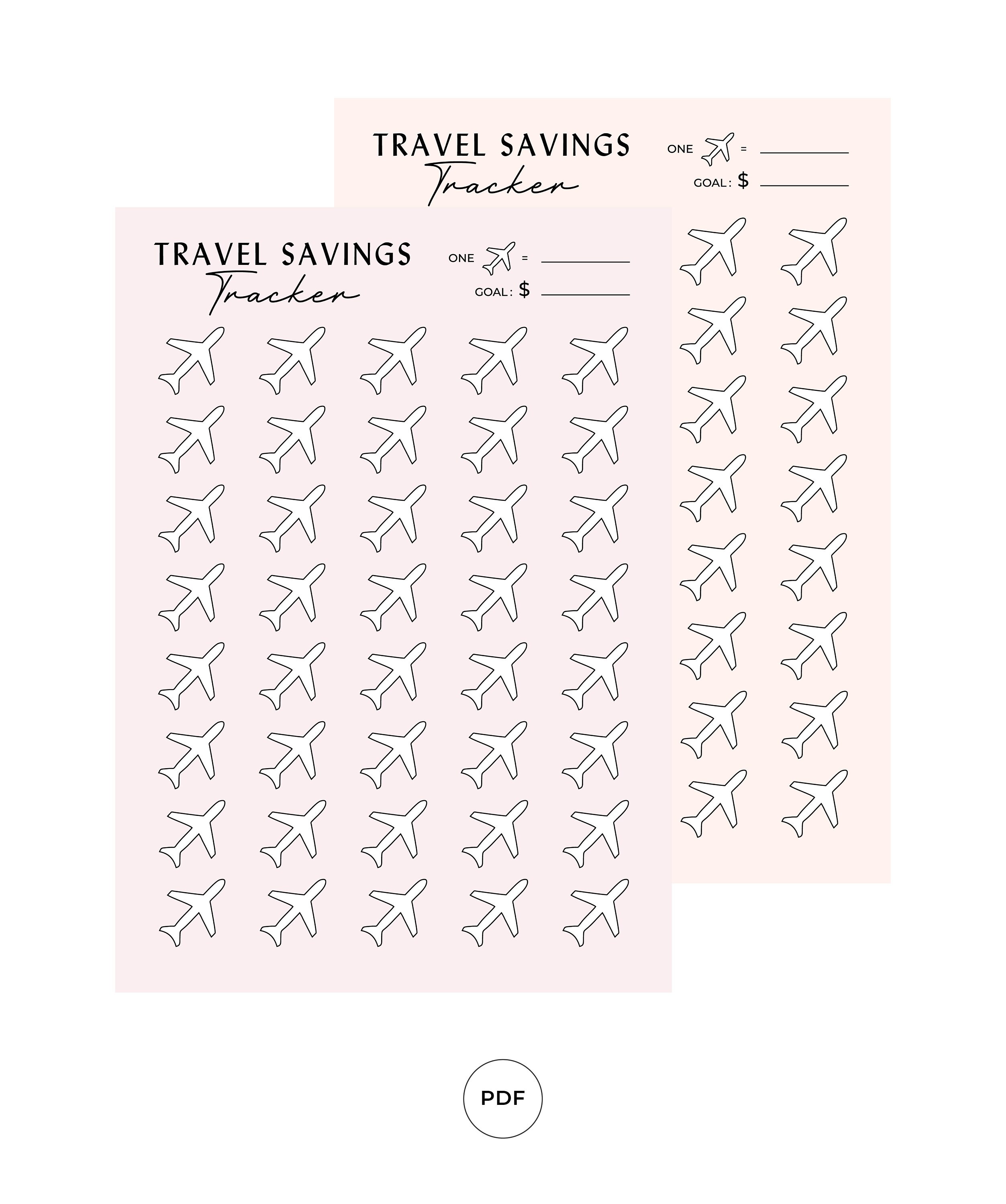 Printable Travel Savings Tracker, Vacation Finance Planner, Instant ...