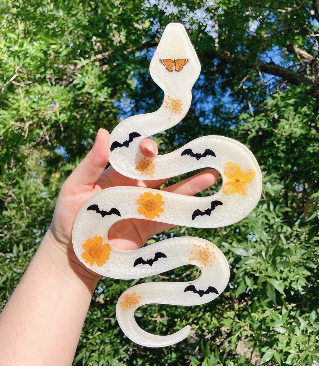 Monarch Butterfly and Bats White Snake Wall-hanging Halloween ...