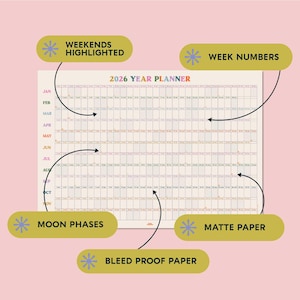 2026 Extra Large Year Wall Planner Landscape Colourful | This is the ...