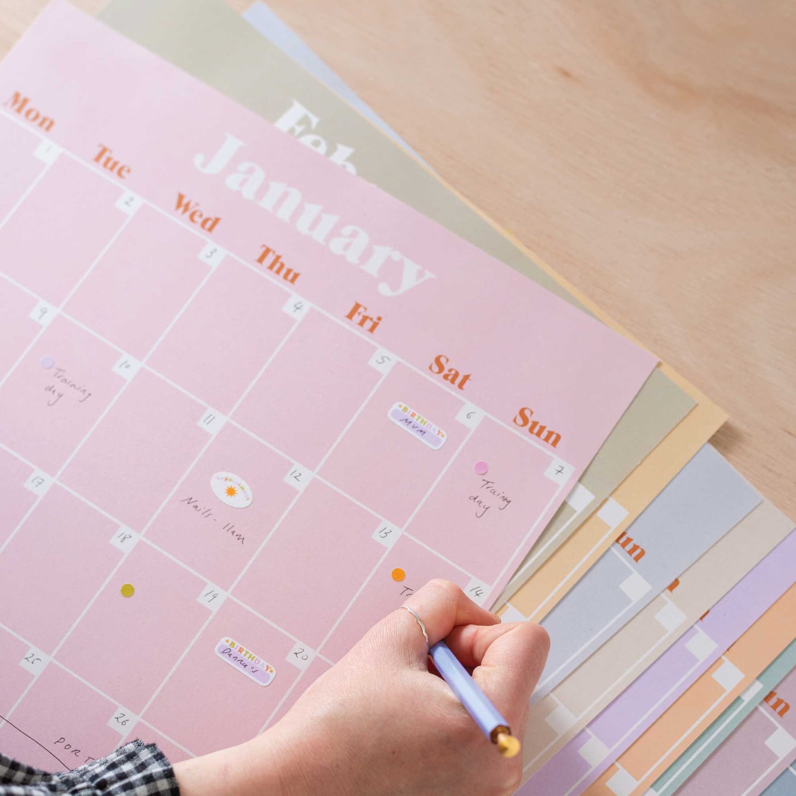 Large Monthly Wall Planner A3 Pastel Wall Planner Individual Pages ...