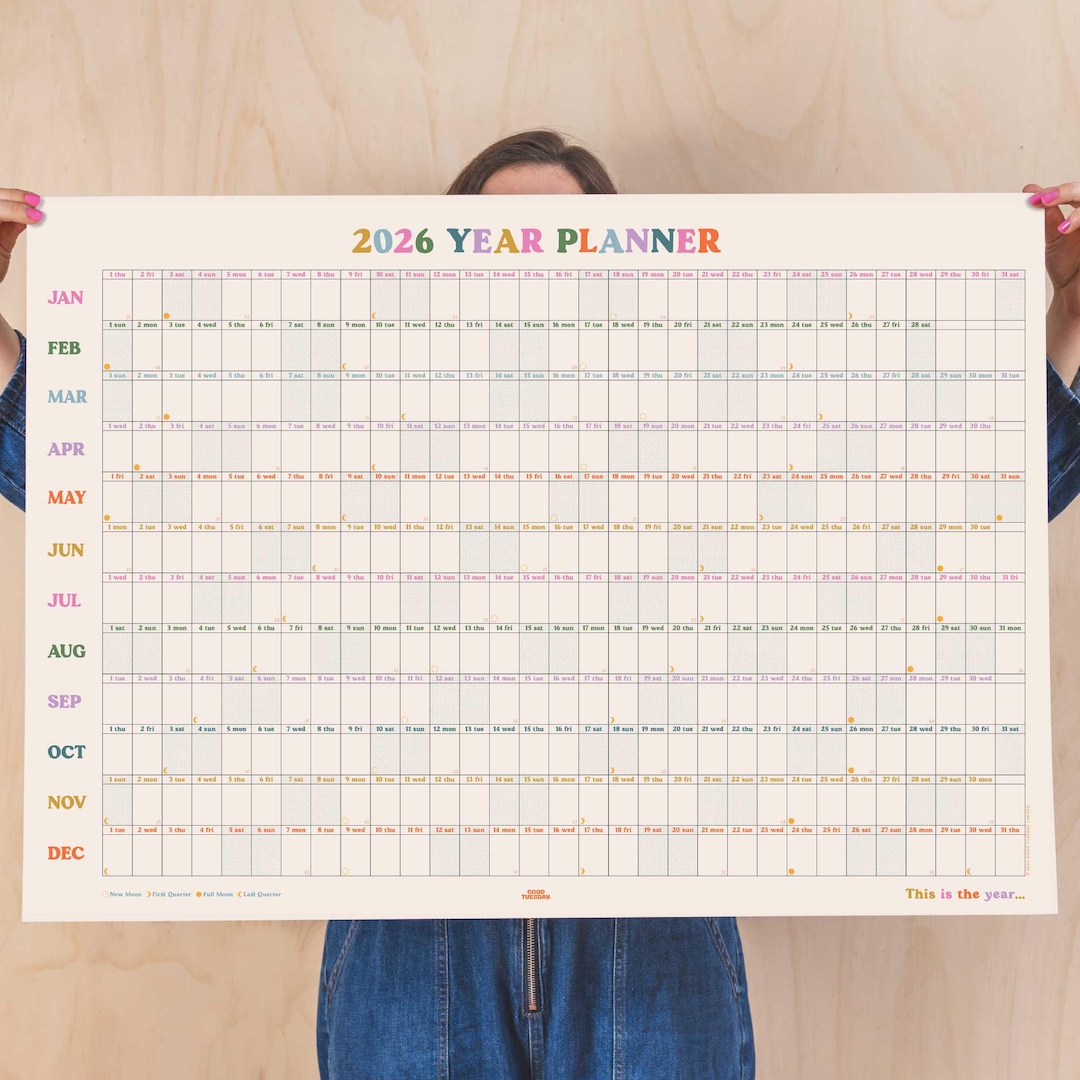 2026 Extra Large Year Wall Planner Landscape Colourful | This is the ...