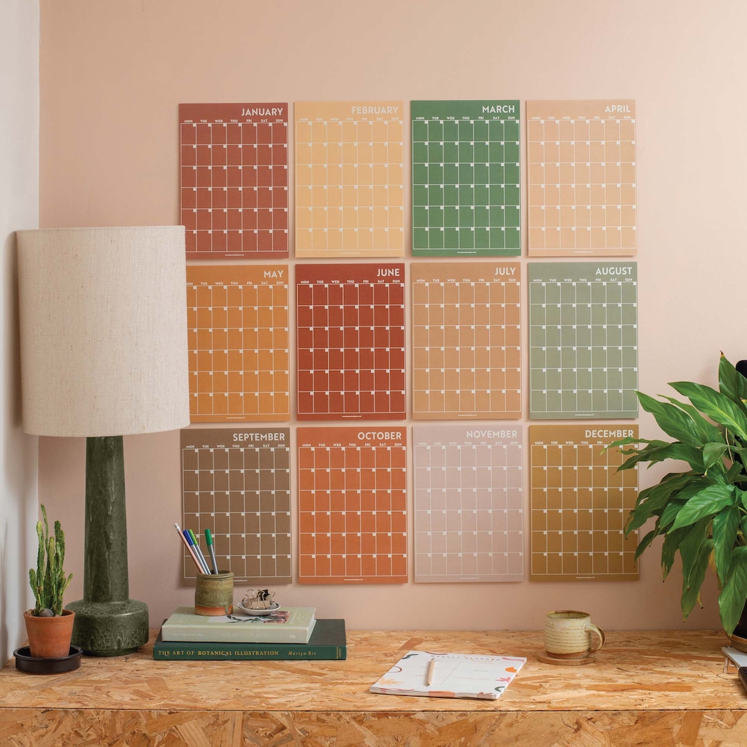 Compact Monthly Wall Planner A4 Wall Planner Individual Pages | Undated ...