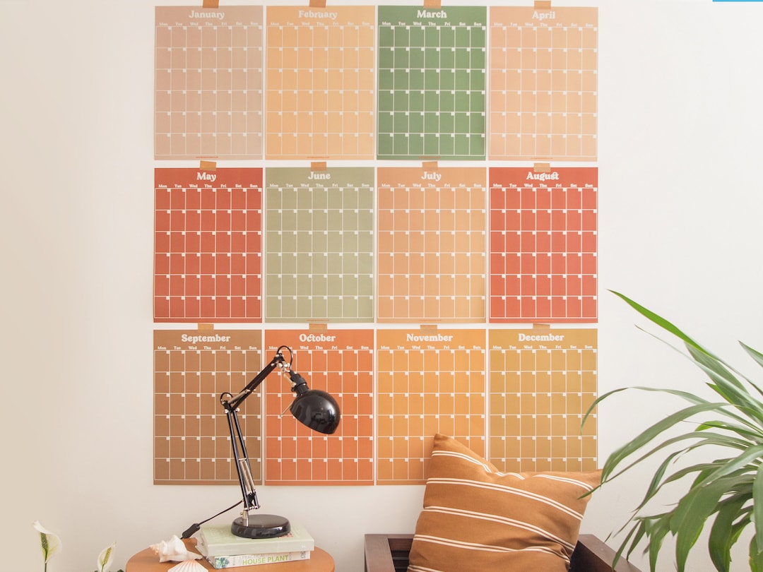 Large Monthly Wall Planner A3 Wall Planner Individual Pages | Undated ...