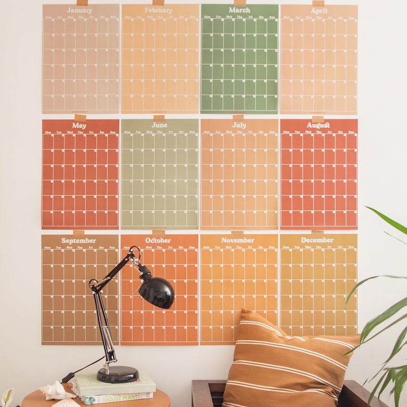 Kraft Monthly Calendar - Etsy UK