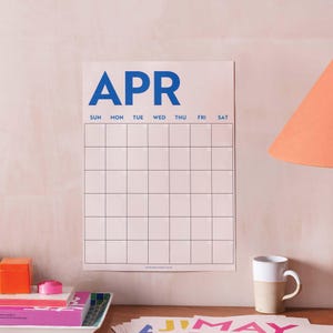 Large Monthly Wall Planner A3 Simply Bright | XL Wall Planner ...