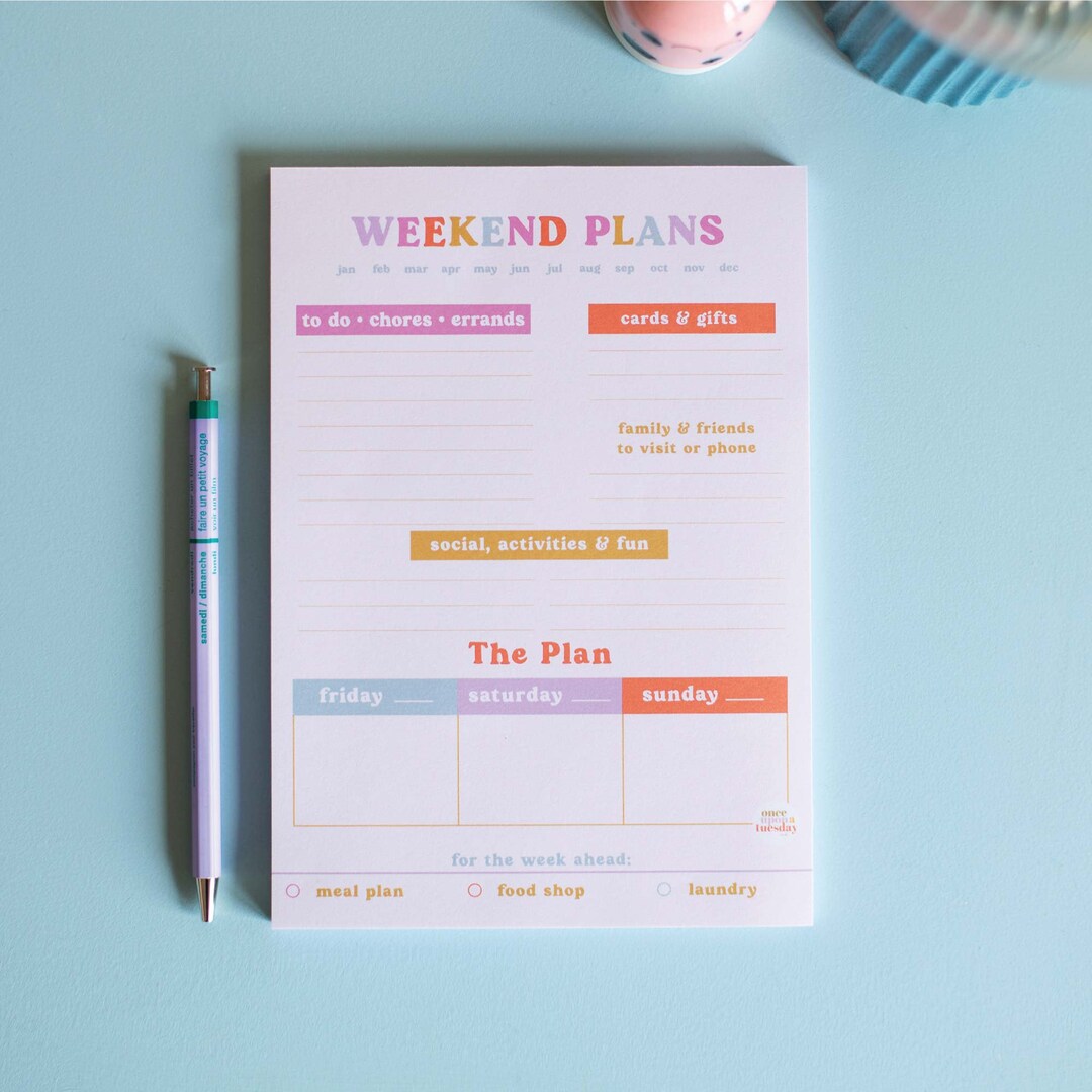 Weekend Planner A5 Pad You Got This | Activity Planner | To-do List ...