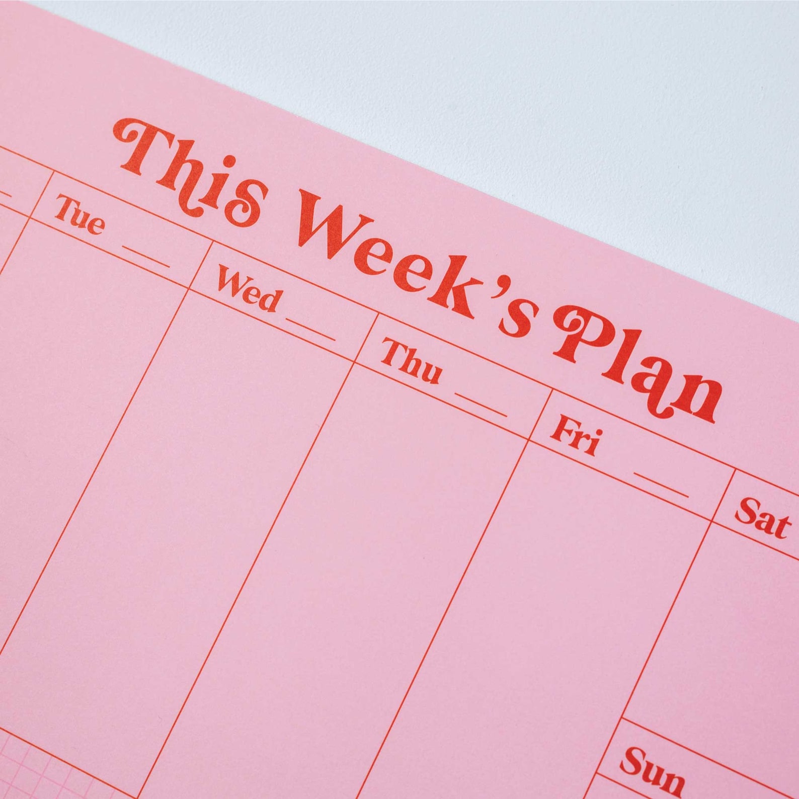 A4 Weekly Planner Pad Pink & Red Bold Desk Planner | Weekly Notepad ...