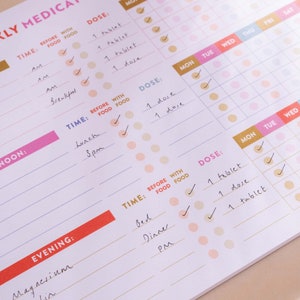 A4 Medication Schedule and Tracker Planner Pad | Vitamin Tracker ...