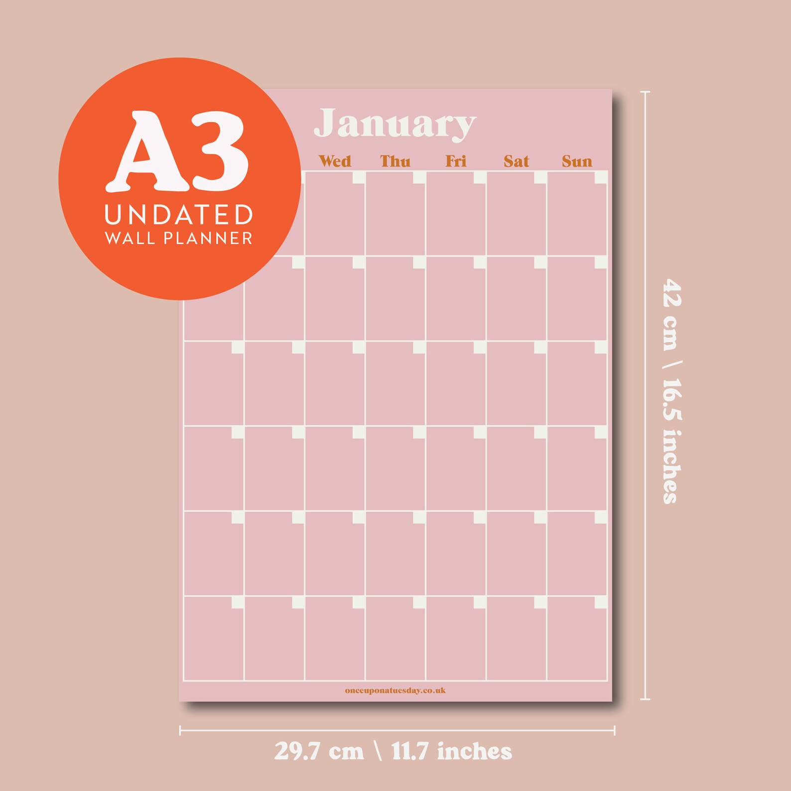 Large Monthly Wall Planner A3 Pastel Wall Planner Individual Pages ...