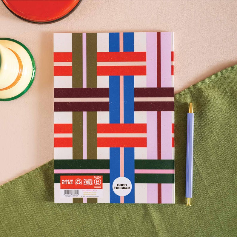 A5 Lined Notebook | Playful Patterns Design | Stylish & Compact | Ruled ...