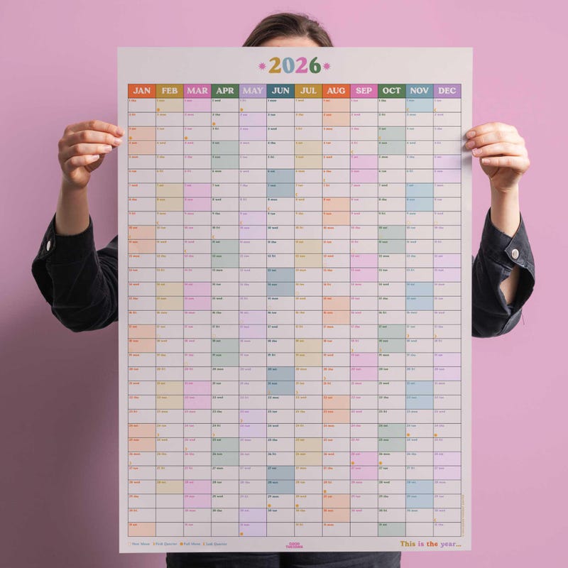 Pink Vertical Calendar - Etsy UK