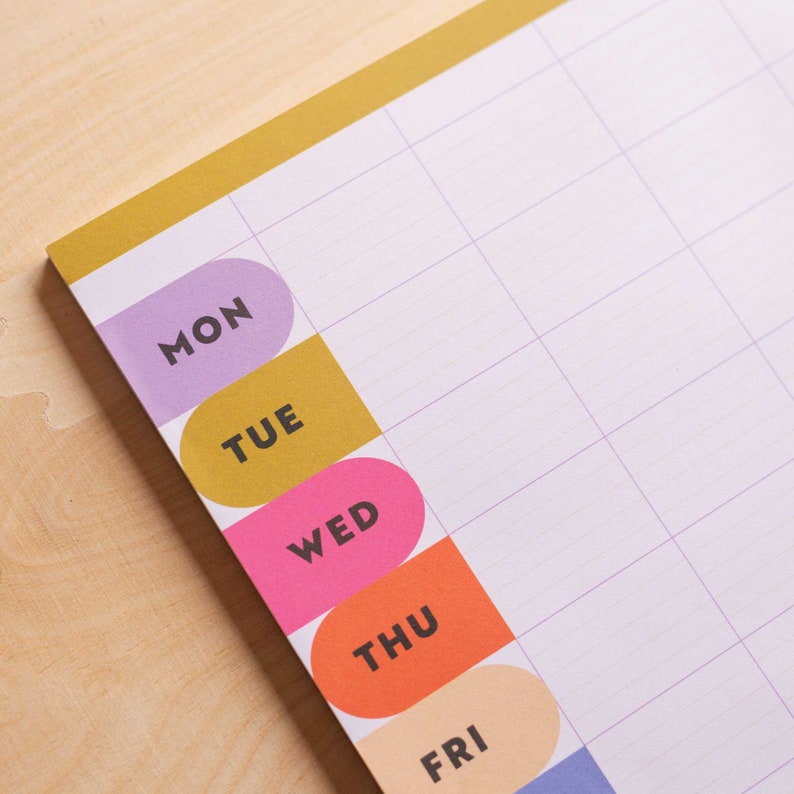 A4 Weekly & Monthly Planner Pad WFH Desk Planner | Bright Arches ...