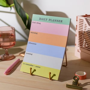 Time Blocking Daily Planner A5 Notepad Rainbow Colour Block | Desk Pad ...