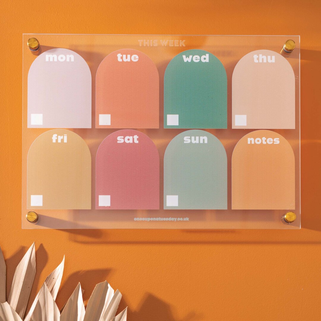 A4 Wipeable Weekly Planner Recycled Acrylic Wall Mounted Wall Planner ...