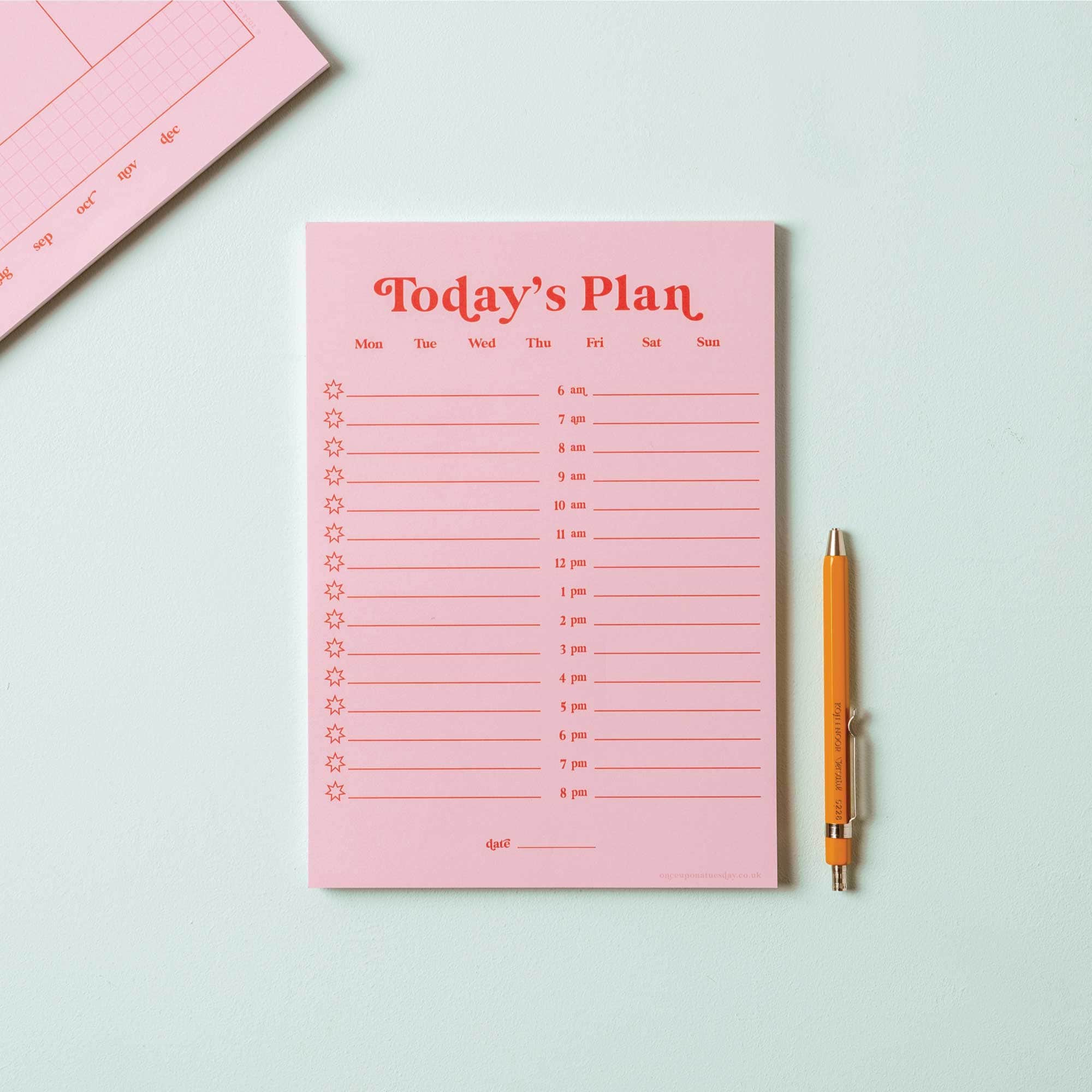 Weekly & Daily Planner Pad Set Pink and Red | Daily Notepad | To-do ...