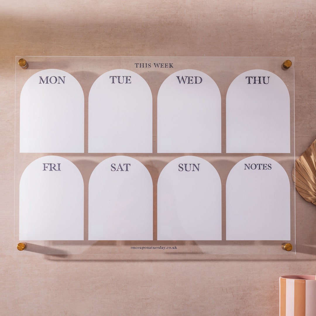 A3 Wipeable Weekly Planner Recycled Acrylic Wall Mounted Wall Planner ...