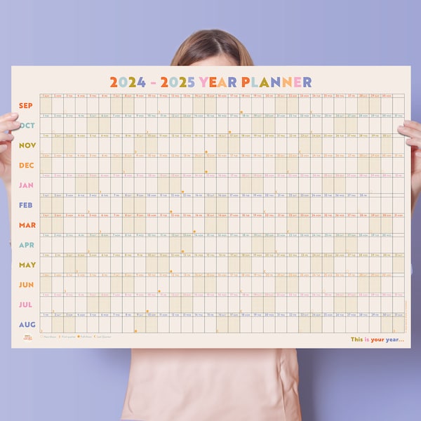Large Wall Planner 2024 2025 Year Pdf, School Year Planner, Monthly - Etsy